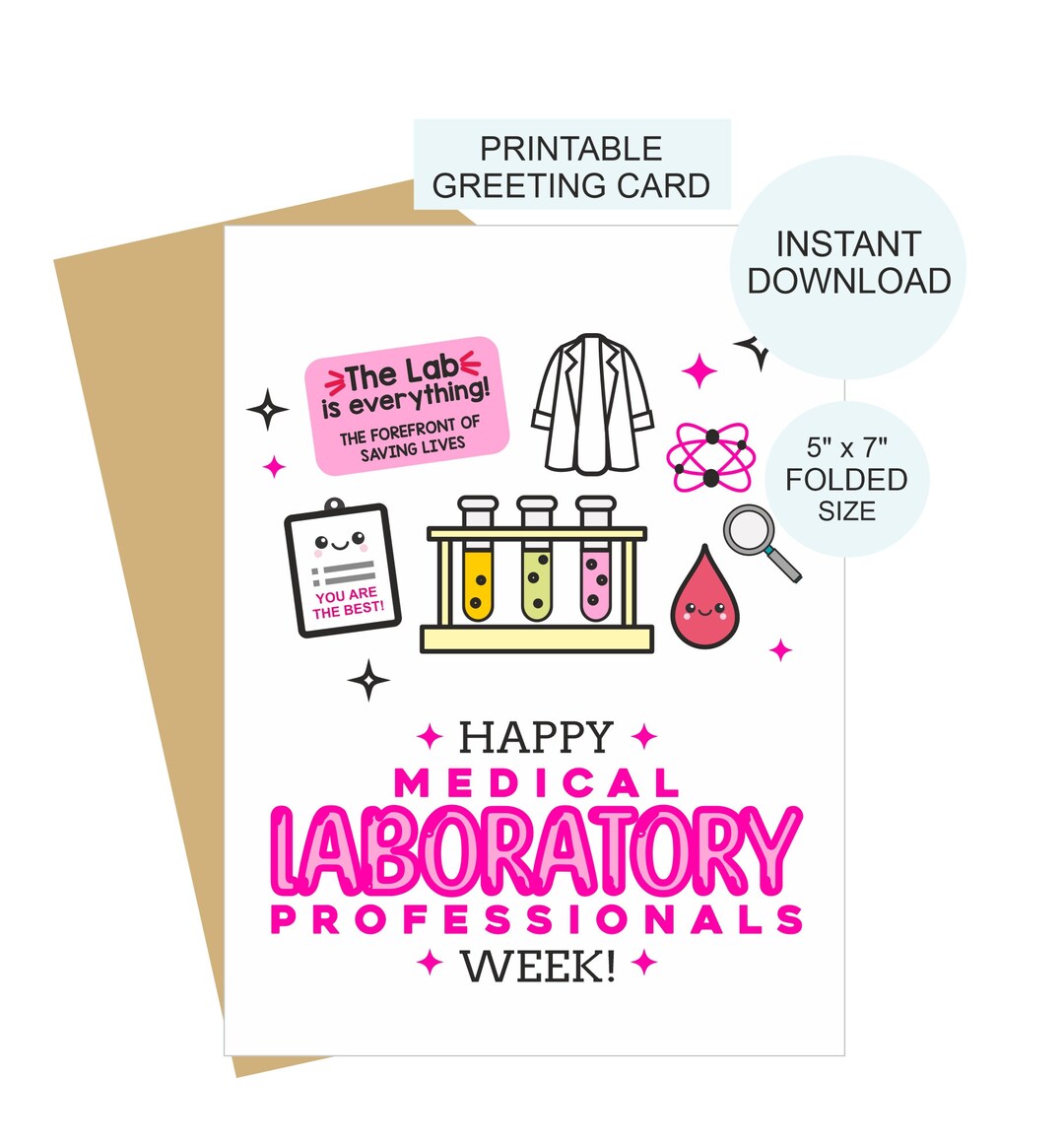 Pink Lab Week Card Printable / Pink Lab Week 2024 Card / the Lab is ...
