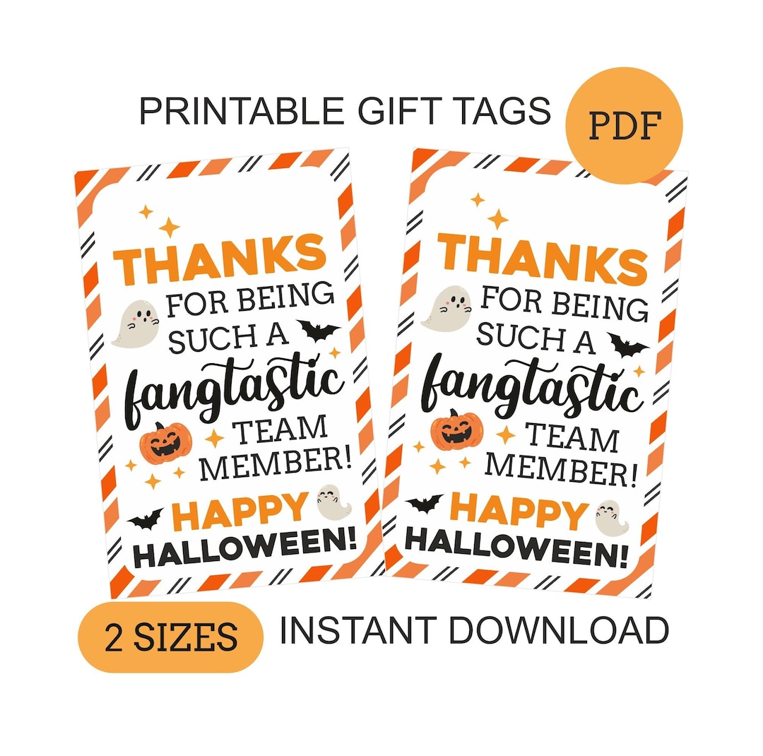 Halloween Team Gift Tag Printable / Halloween Team Appreciation Tag ...