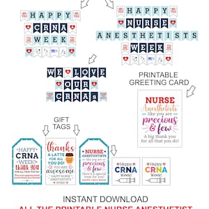 Nurse Anesthetists Week Tag Printable / Nurse Anesthetist Week Gift Tag ...