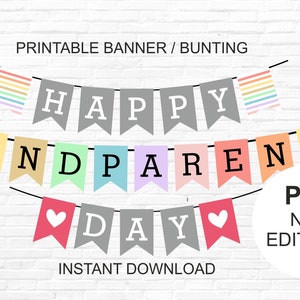 Grandparents Day Banner Printable / Grandparents Day Decorations ...