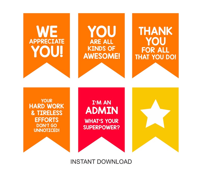 Colorful Administrative Professionals Week Banner Printable / - Etsy