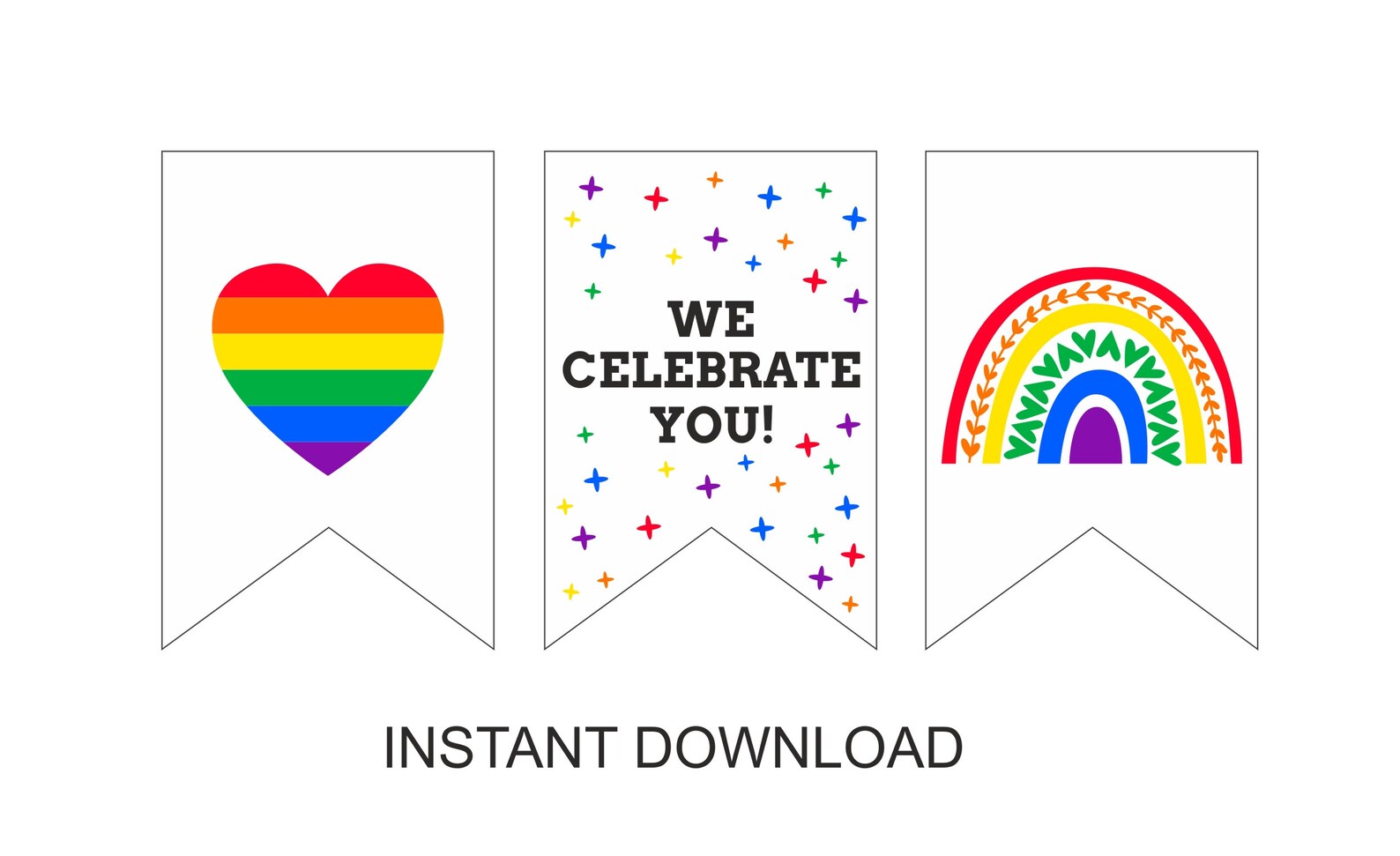 Pride Banner Printable / Happy Pride Bunting / Happy Pride | Etsy
