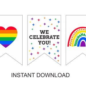 Pride Banner Printable / Happy Pride Bunting / Happy Pride Garland ...