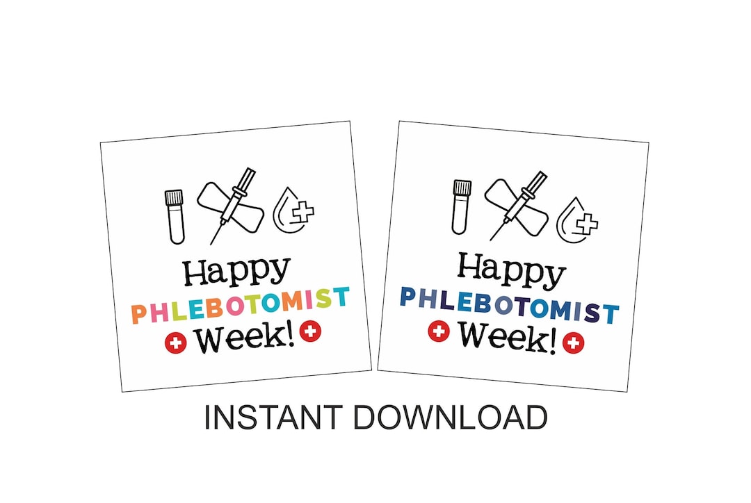 Phlebotomist Sticker Printable / Phlebotomist Week Tags Printable ...