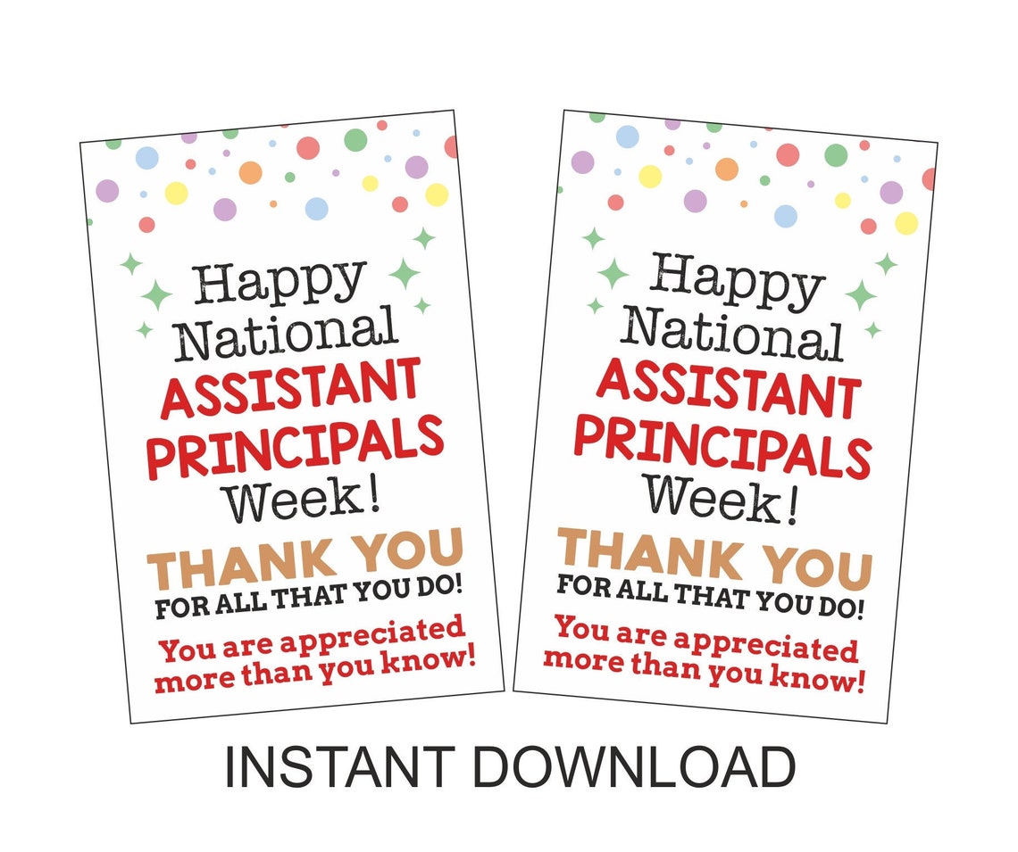 National Assistant Principals Week Gift Tag Printable / Assistant ...
