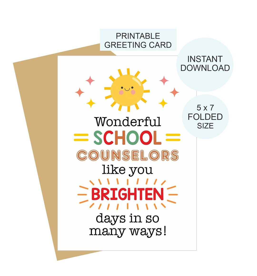 School Counseling Card Printable / School Counselor Card / School ...