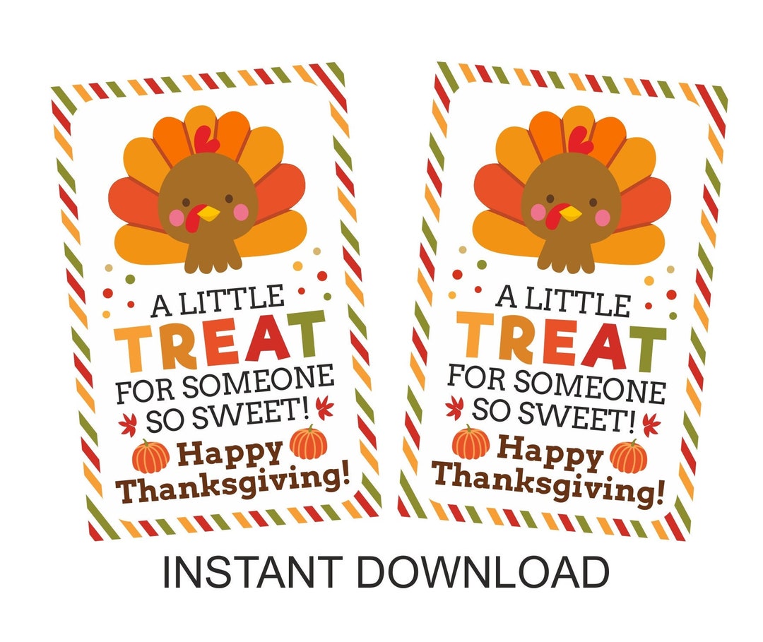 Kids Thanksgiving Tag Printable / Thanksgiving School Treat Tag ...