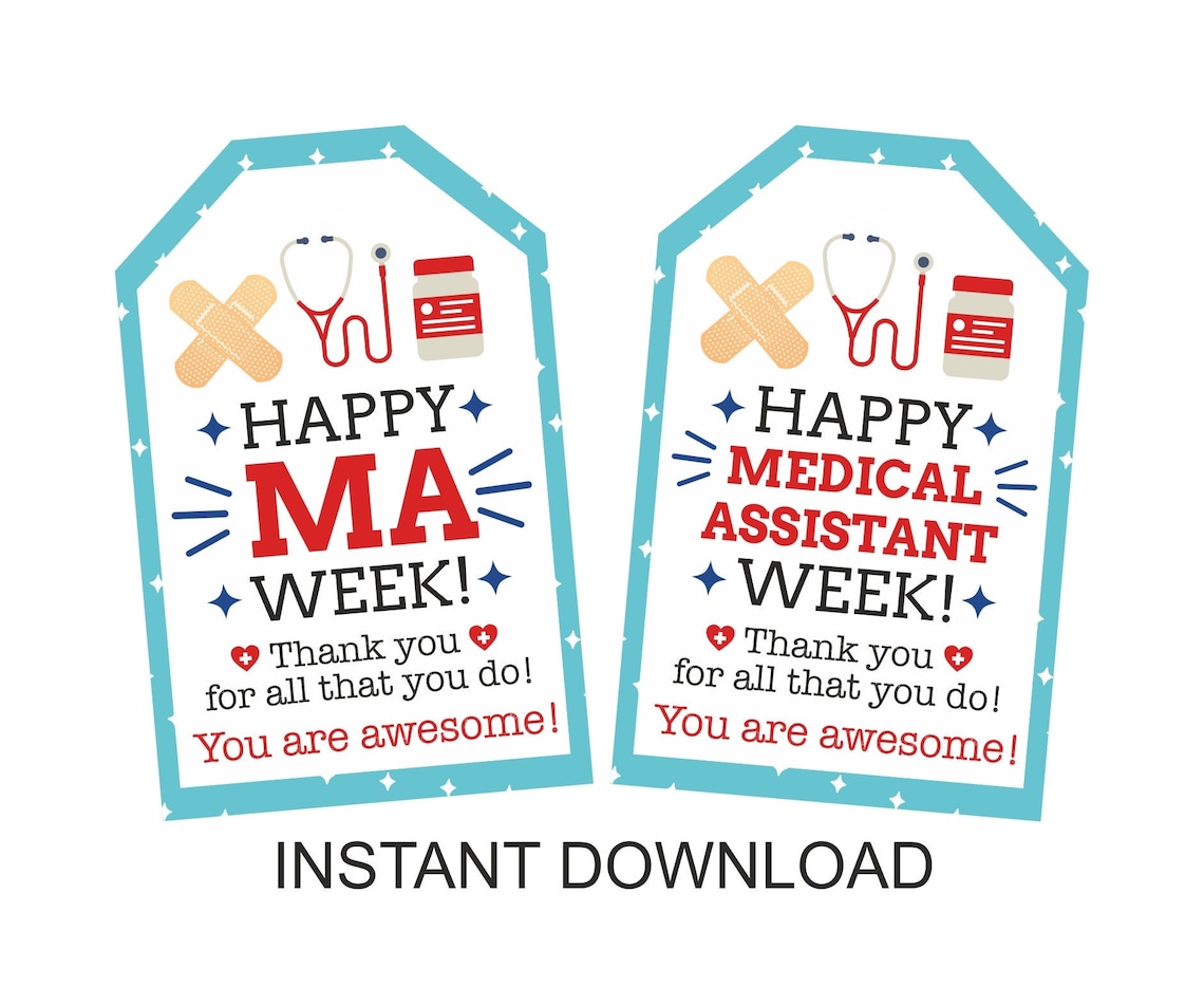 MA Week Tag Printable / Medical Assistant Week Gift Tags / - Etsy