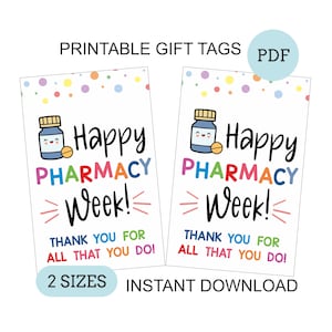 Pharmacy Week Gift Tag Printable / Happy Pharmacy Week 2023 Tags ...