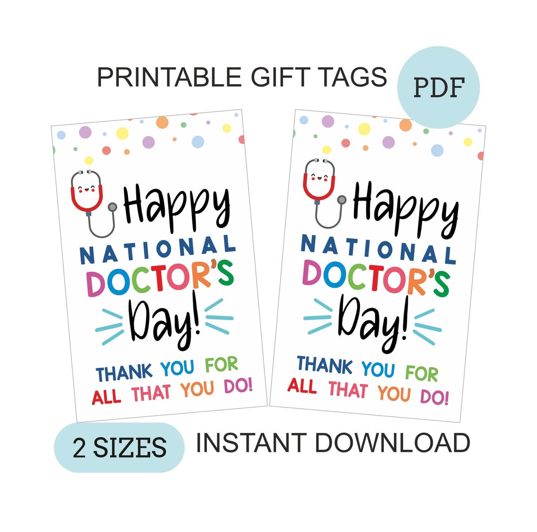 Doctor's Day Gift Tags Printable / Doctor Day Gift Tags / Doctor's Day ...