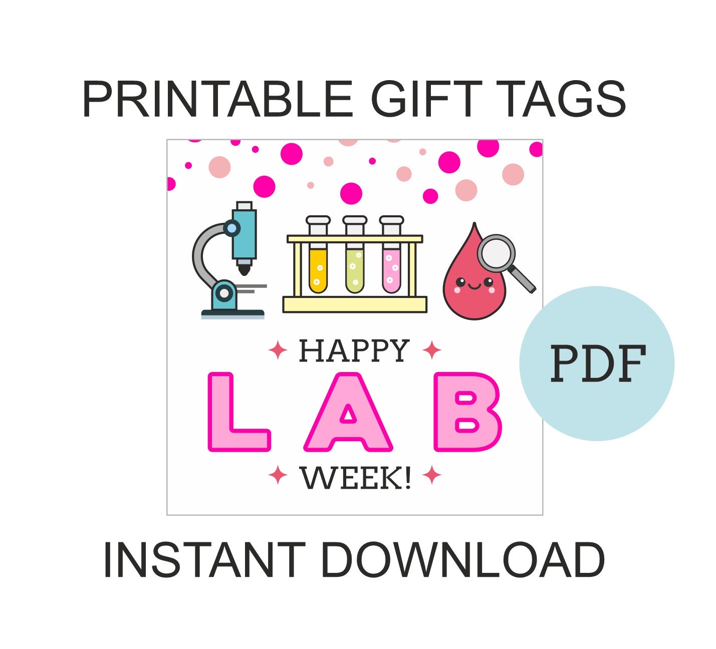 Pink Lab Week Tags Printable / Pink Lab Week 2024 / the Lab is ...