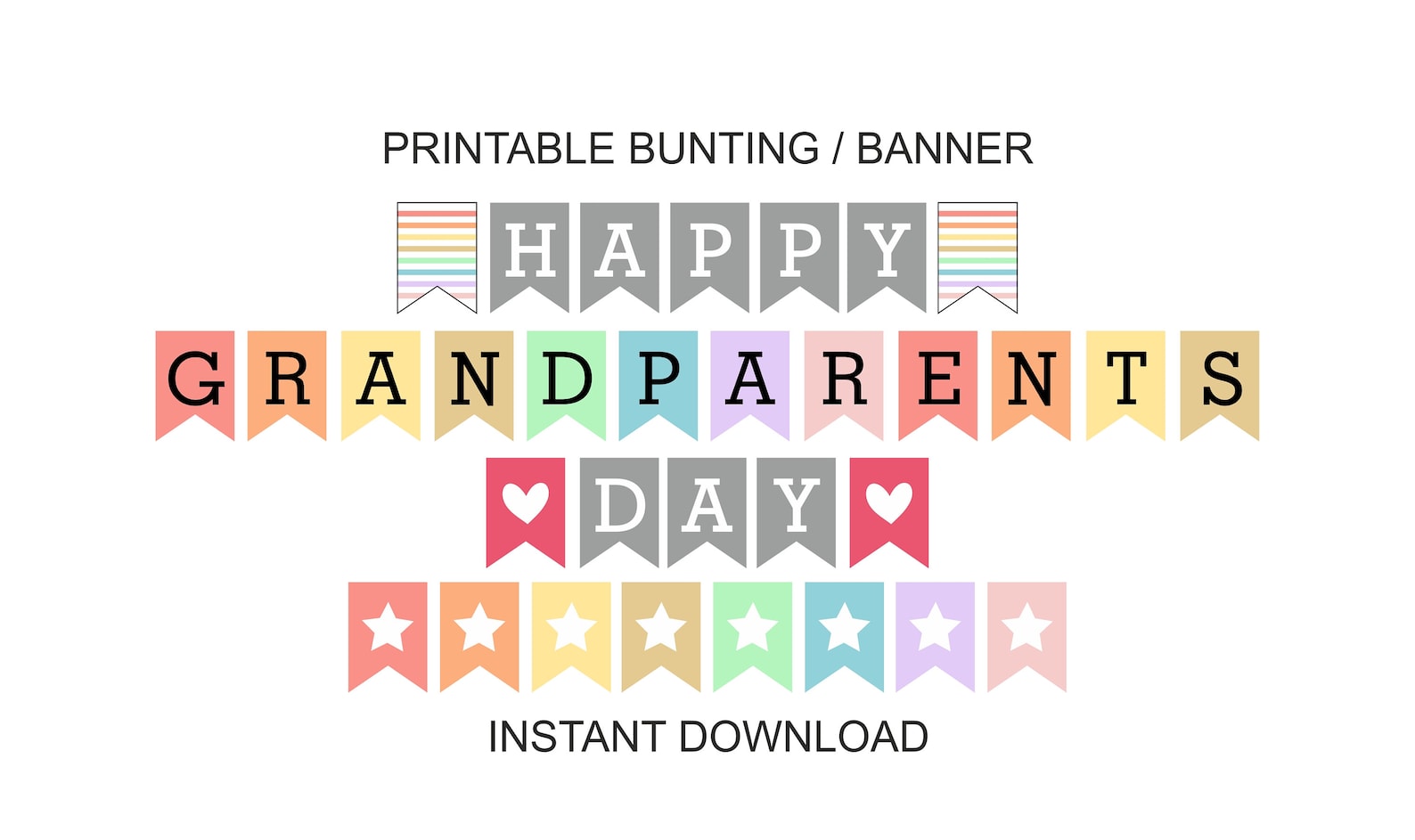 Grandparents Day Banner Printable / Grandparents Day Decorations ...