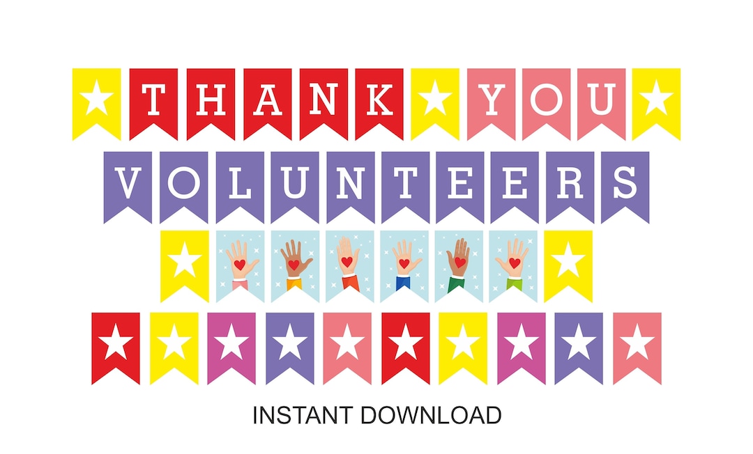 Thank You Volunteer Banner / Thank You Volunteers Banner Printable ...