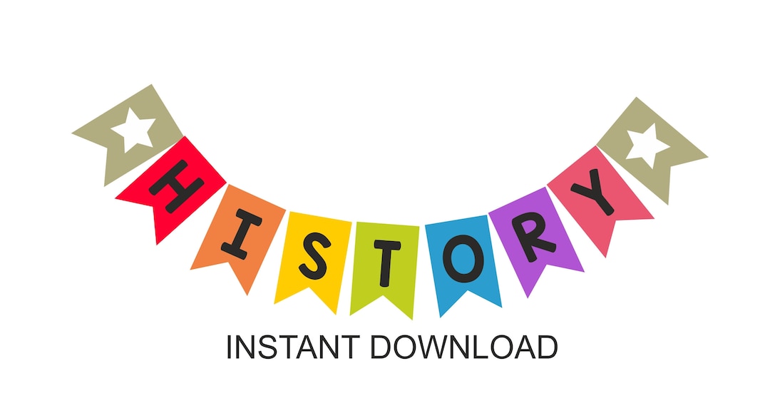 History Subject Banner Printable / History Classroom Banner Printable ...