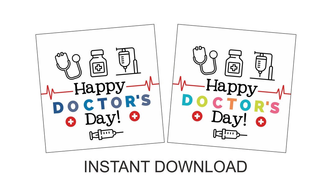 Happy Doctor's Day Tags Printable / Doctor Cookie Tags / Doctor's Day ...