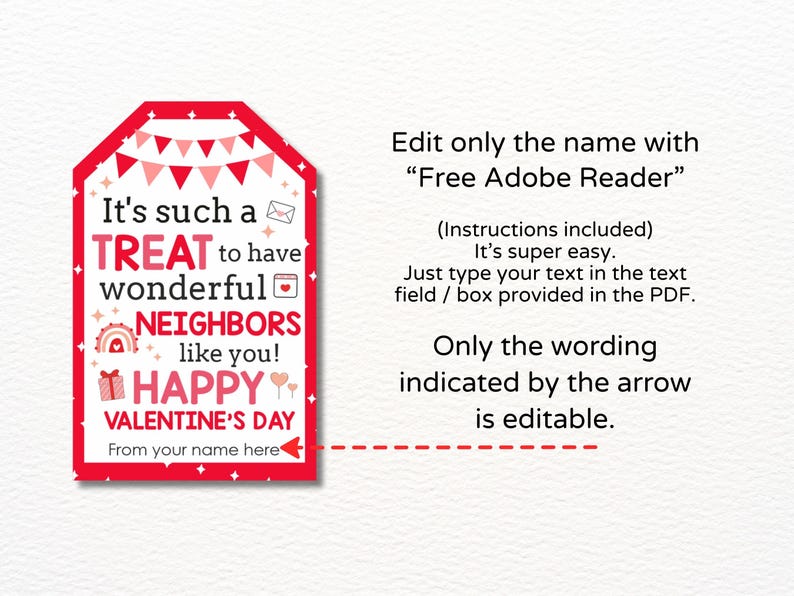 Valentine Neighbor Gift Tags Printable / Neighbor Valentine Gift Tag ...
