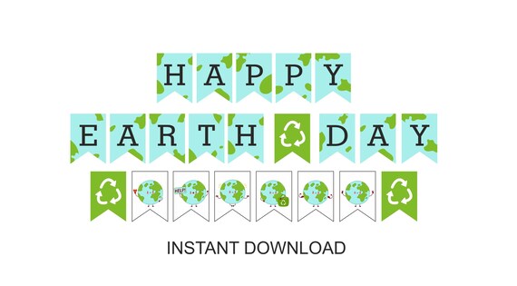 Earth Day Banner Printable / Happy Earth Day Sign / Earth Day | Etsy