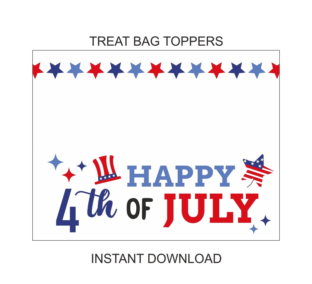4th of July Candy Bag Toppers Printable / 4th of July Treat Bag Toppers ...