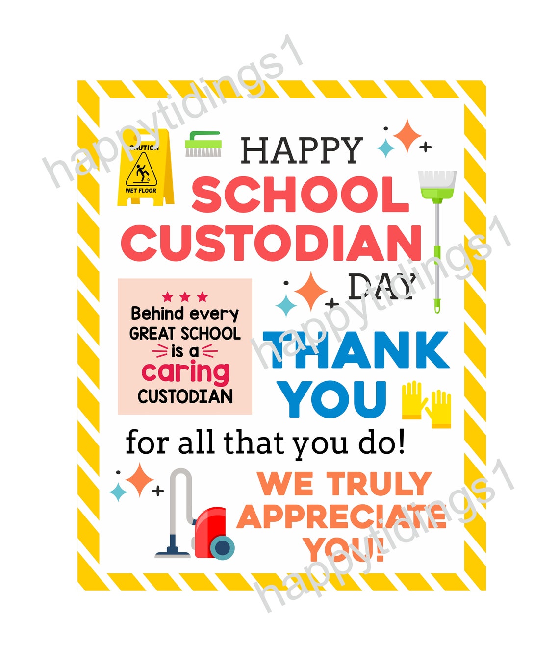 School Custodian Day Sign Printable / School Custodian Appreciation ...