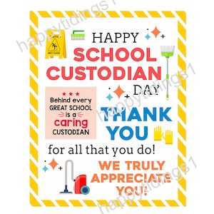 School Custodian Day Sign Printable / School Custodian Appreciation ...
