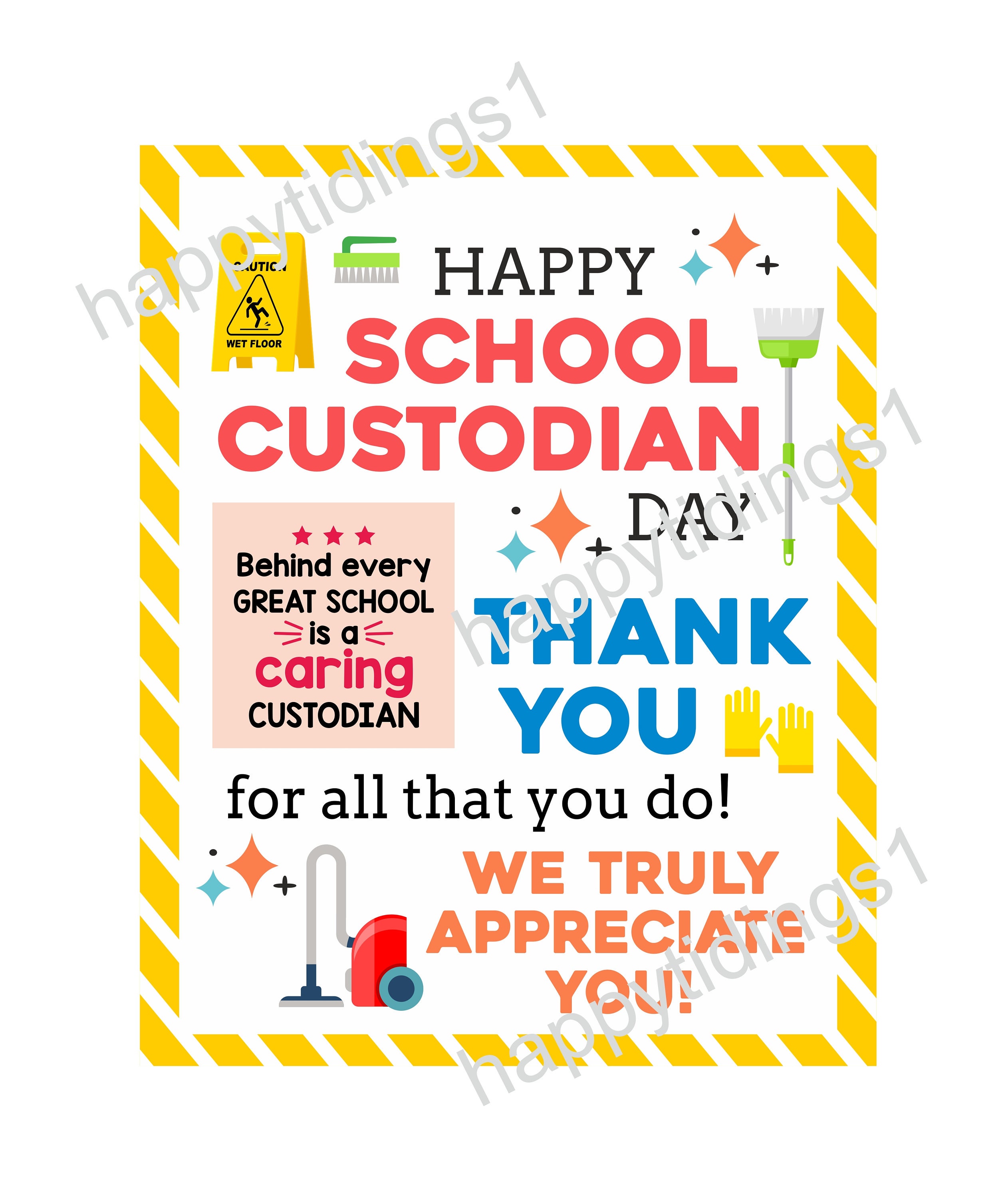 School Custodian Day Sign Printable / School Custodian Appreciation ...
