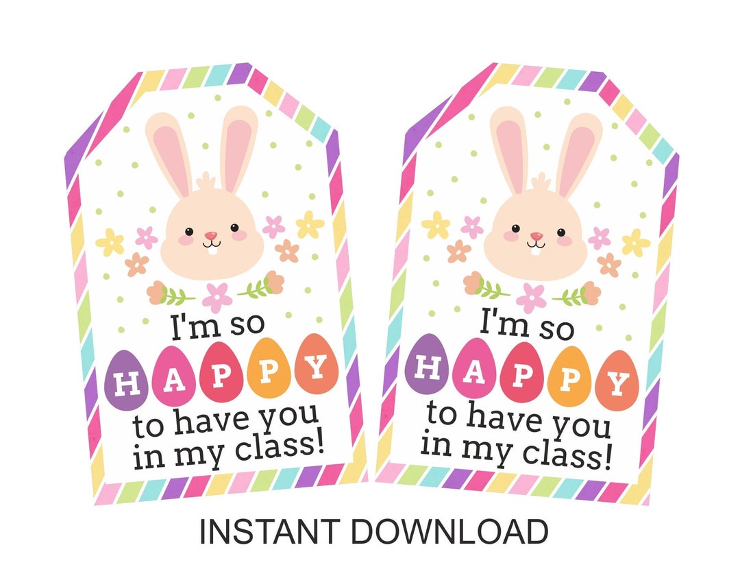 I'm so Happy to Have You in My Class Tag Printable / Easter Class Gift ...