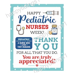 Pediatric Nurses Week Sign Printable / Pediatric Nurse Week ...