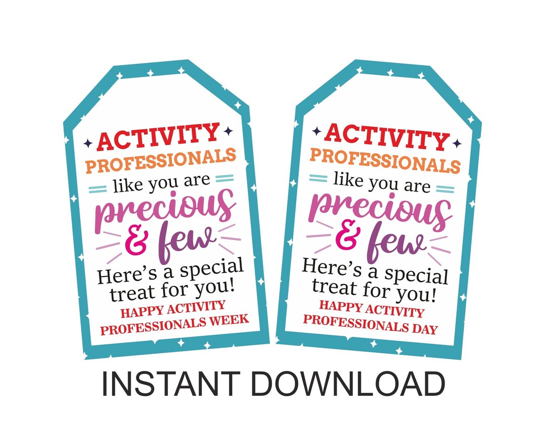 Activity Professional Gifts Tags Printable / Activity Professional ...