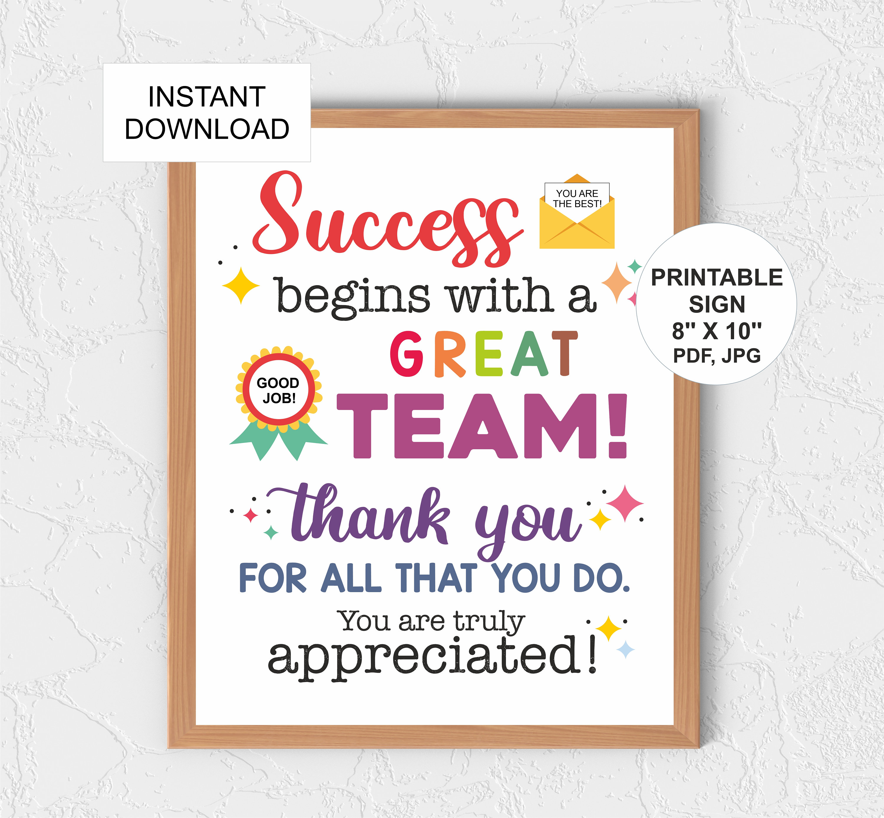 Team Appreciation Sign Printable / Team Thank You Sign / Employee ...