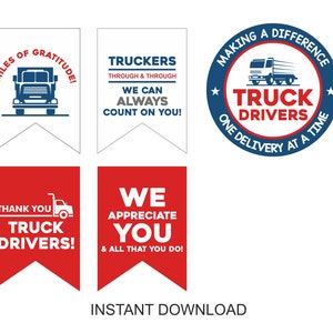 Truck Driver Appreciation Week Banner Printable / Truck Driver Gifts ...