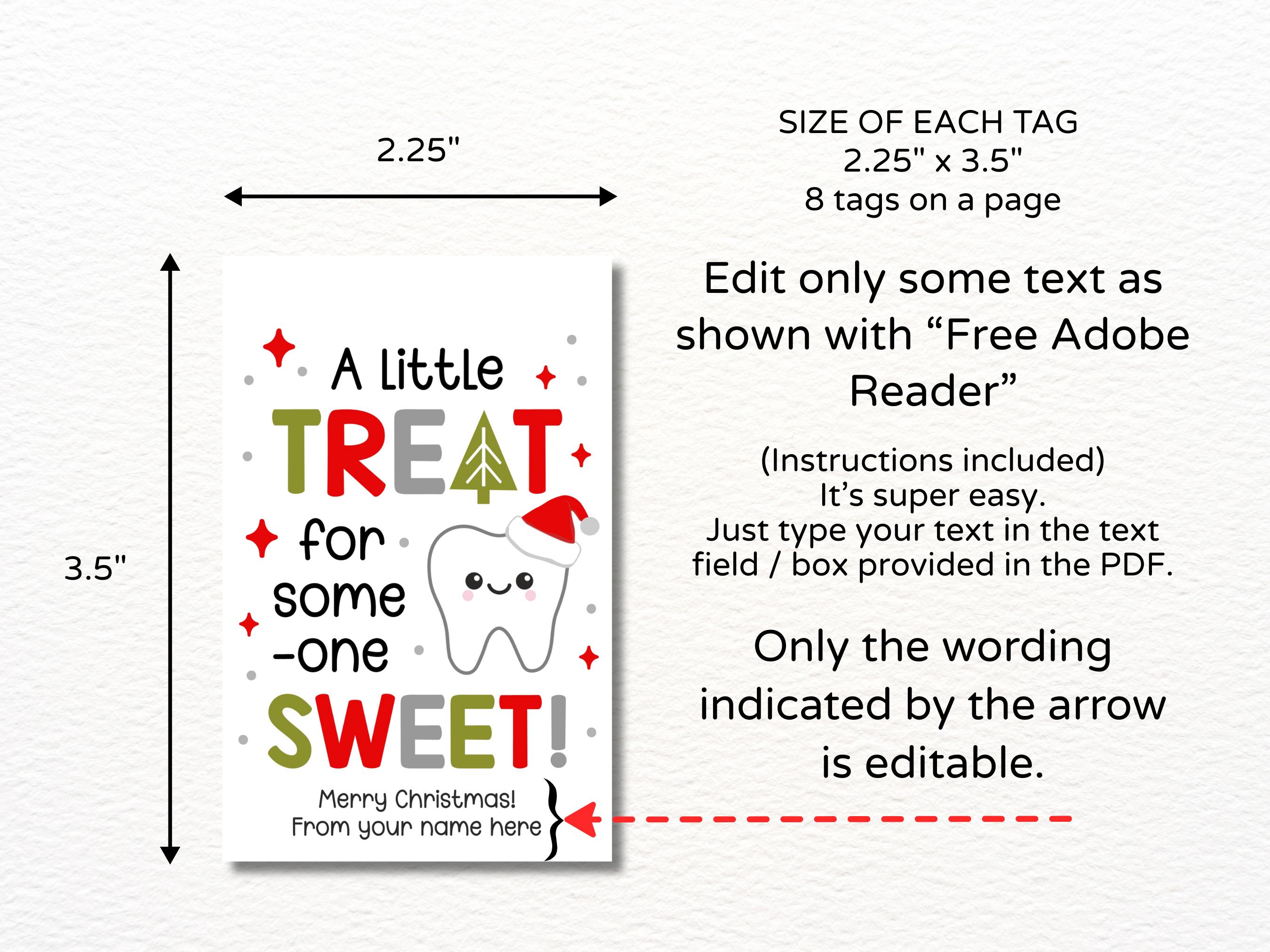 Dental Christmas Gift Tags Printable / Holiday Dental Gift Tag ...