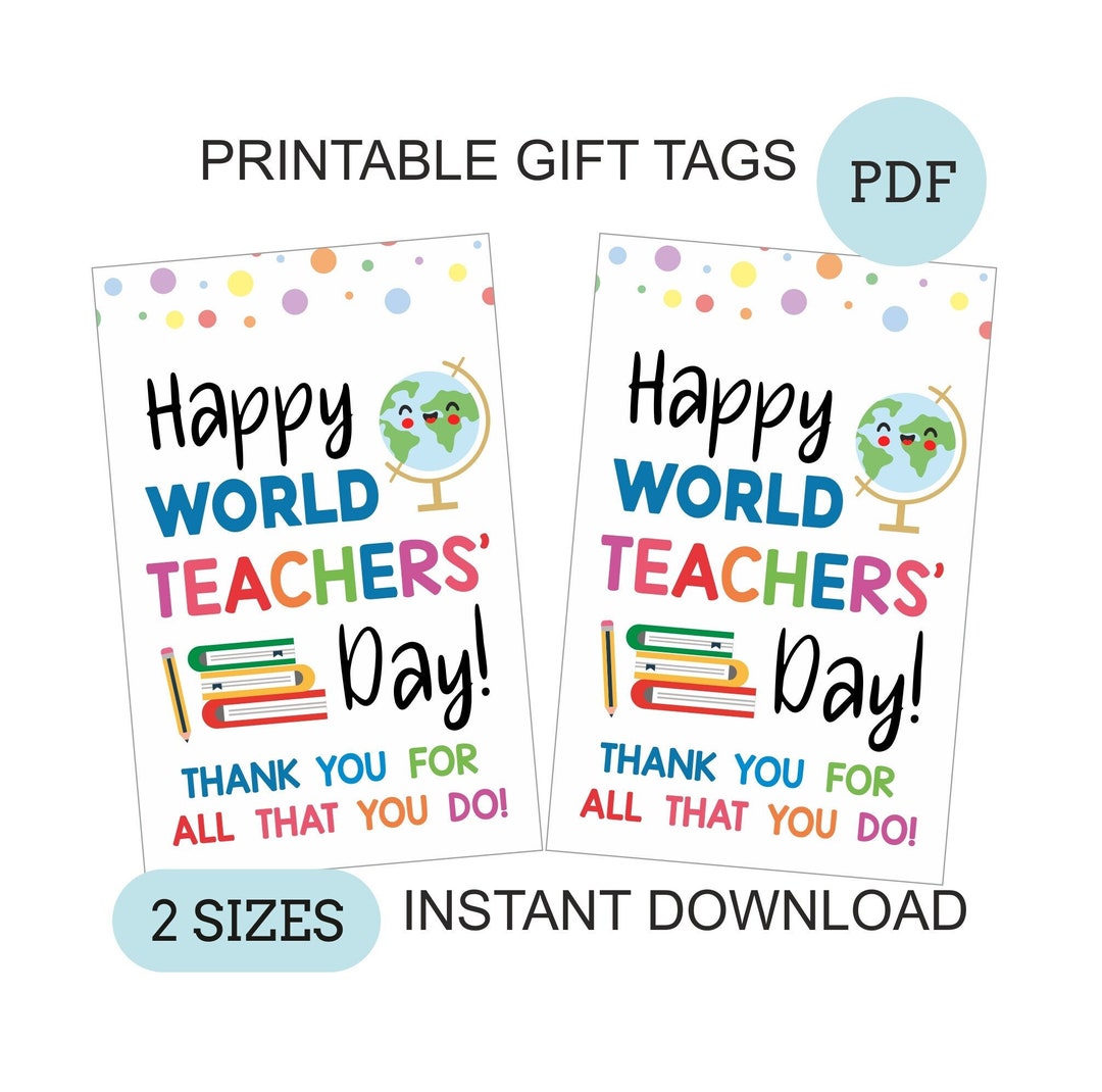 World Teachers Day Gift Tags Printable / World Teacher Day Gift Tag ...