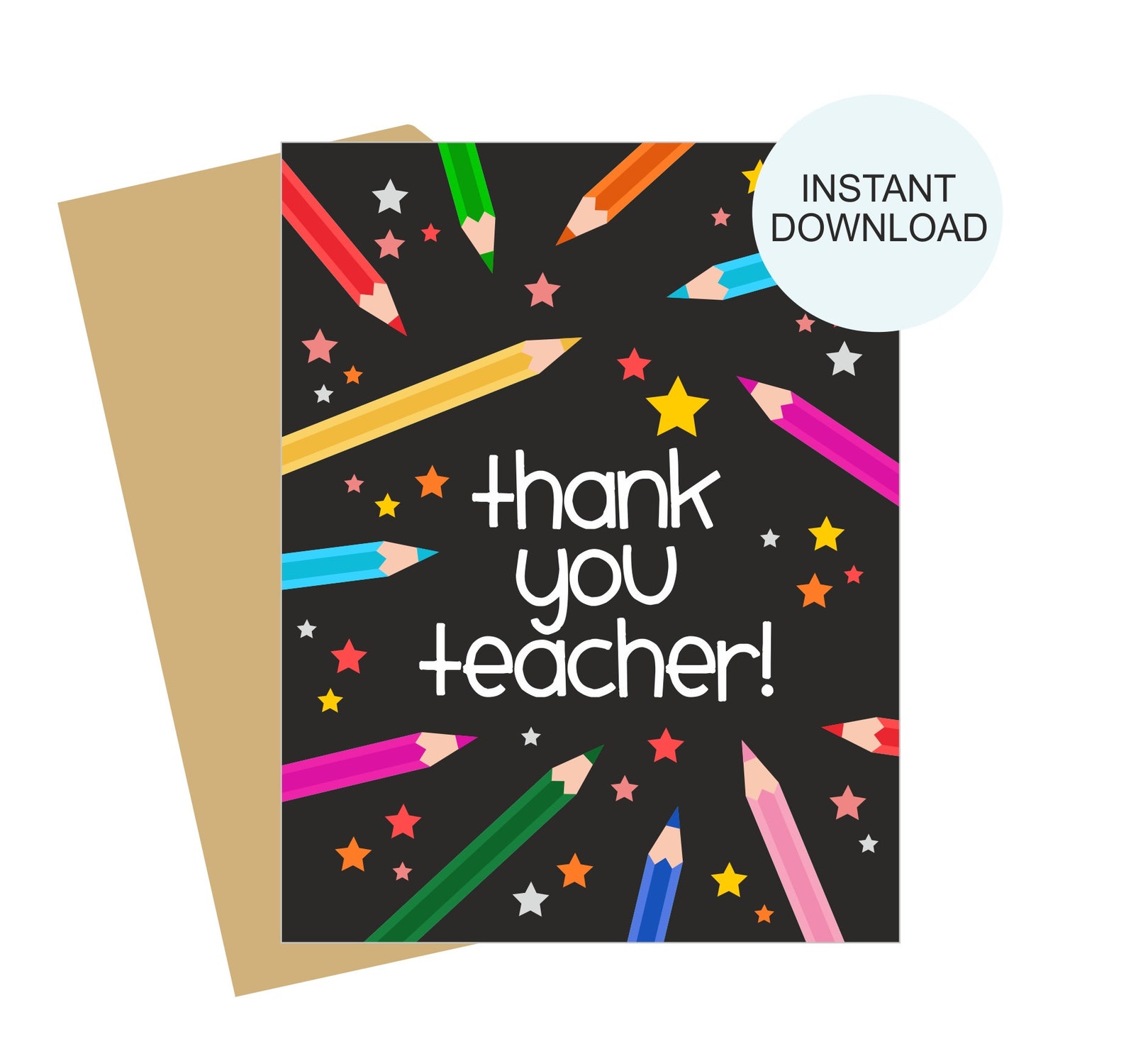 Teacher Thank You Card Printable / Thank You Teacher Card | Etsy