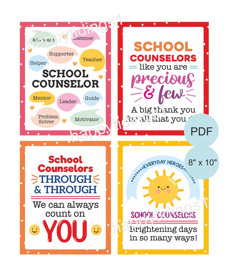 School Counseling Week Signs Printable / School Counselor Week Posters ...