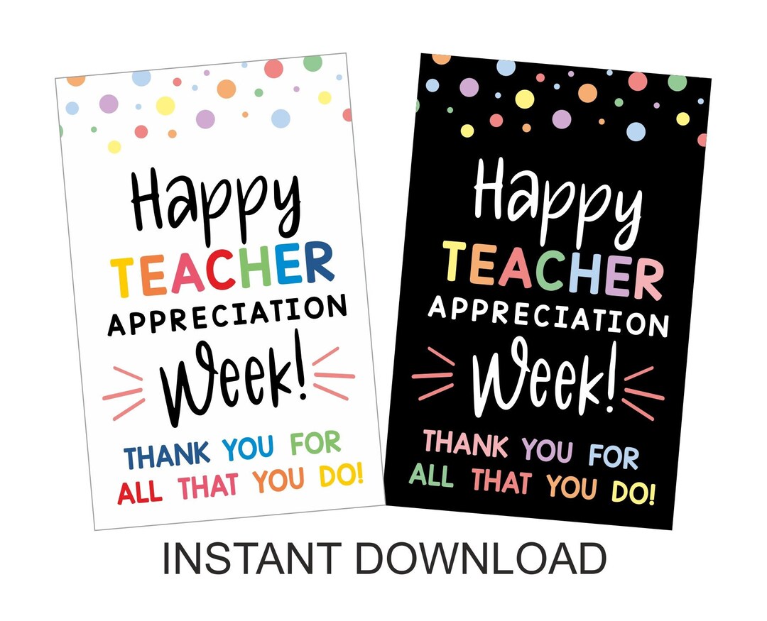 Teacher Appreciation Week Gift Tags Printable / Teacher Appreciation ...