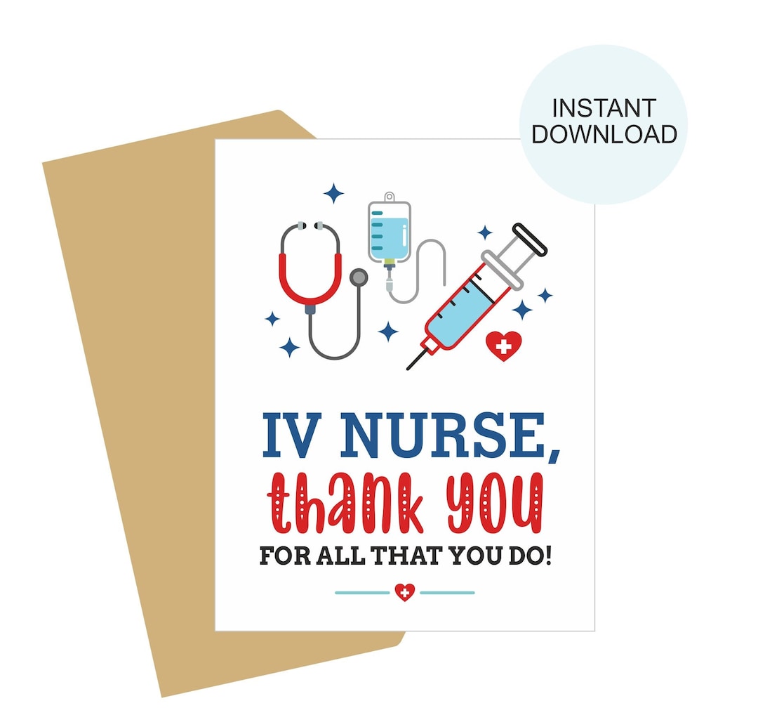 IV Nurse Card Printable / Infusion Nurse Card Printable / IV Nurse ...