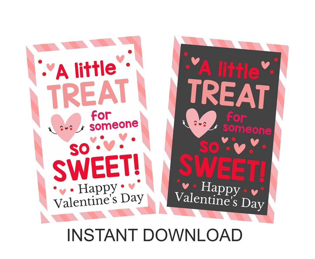 Valentine Treat Tag Printable / Valentine's Day Gift Tag / Valentine's ...