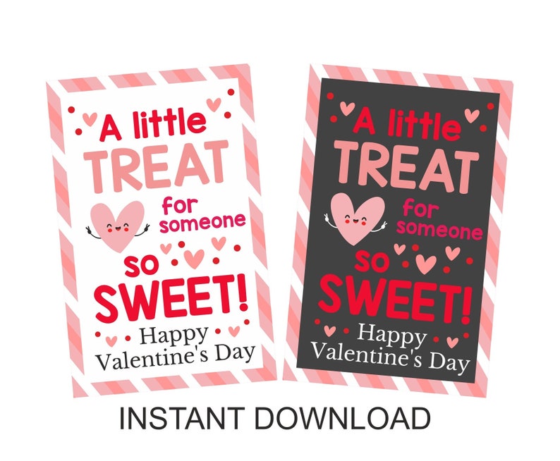 Valentine Treat Tag Printable / Valentine's Day Gift Tag / - Etsy