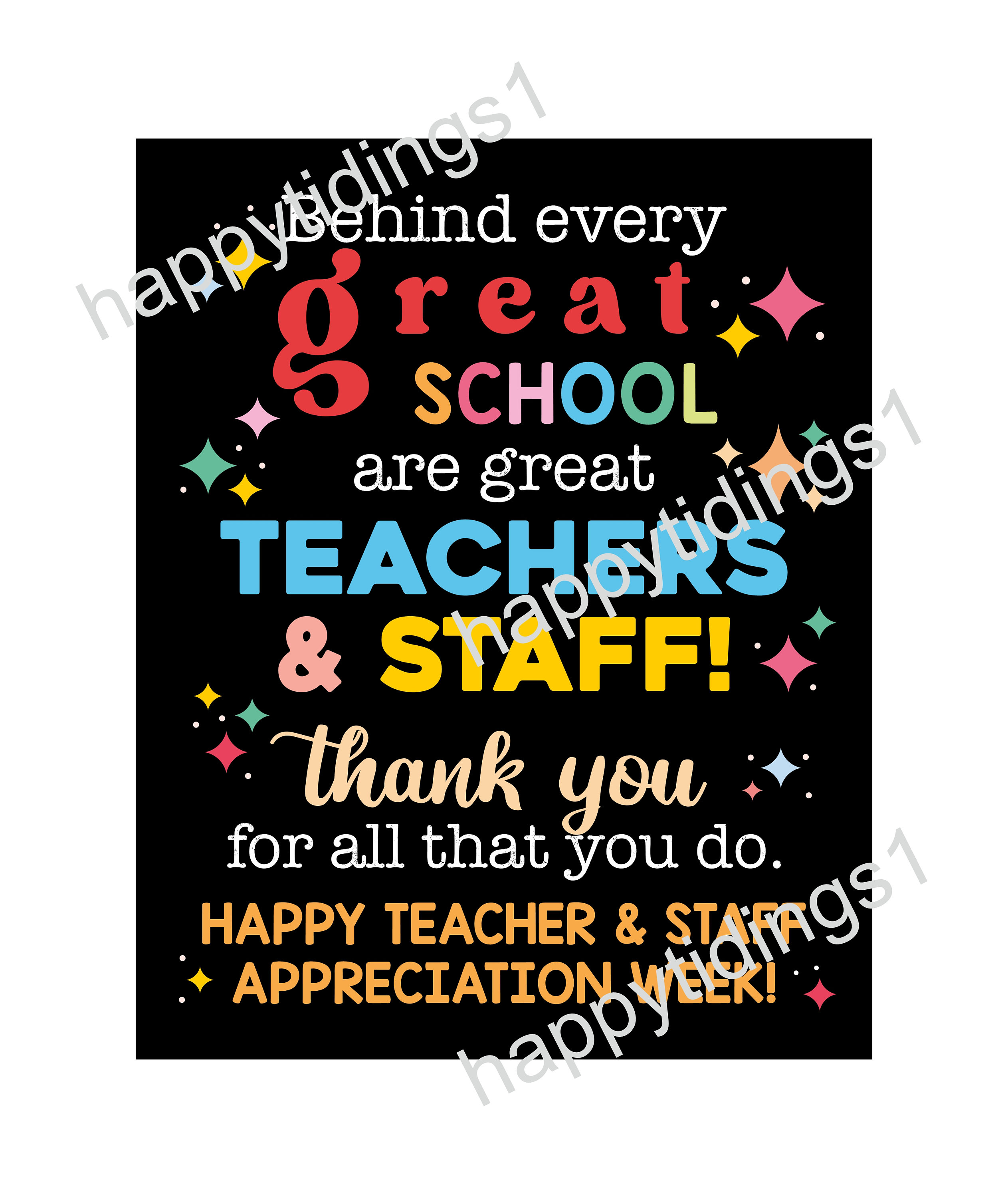 Teacher Appreciation Week Sign Printable / Teacher and Staff ...