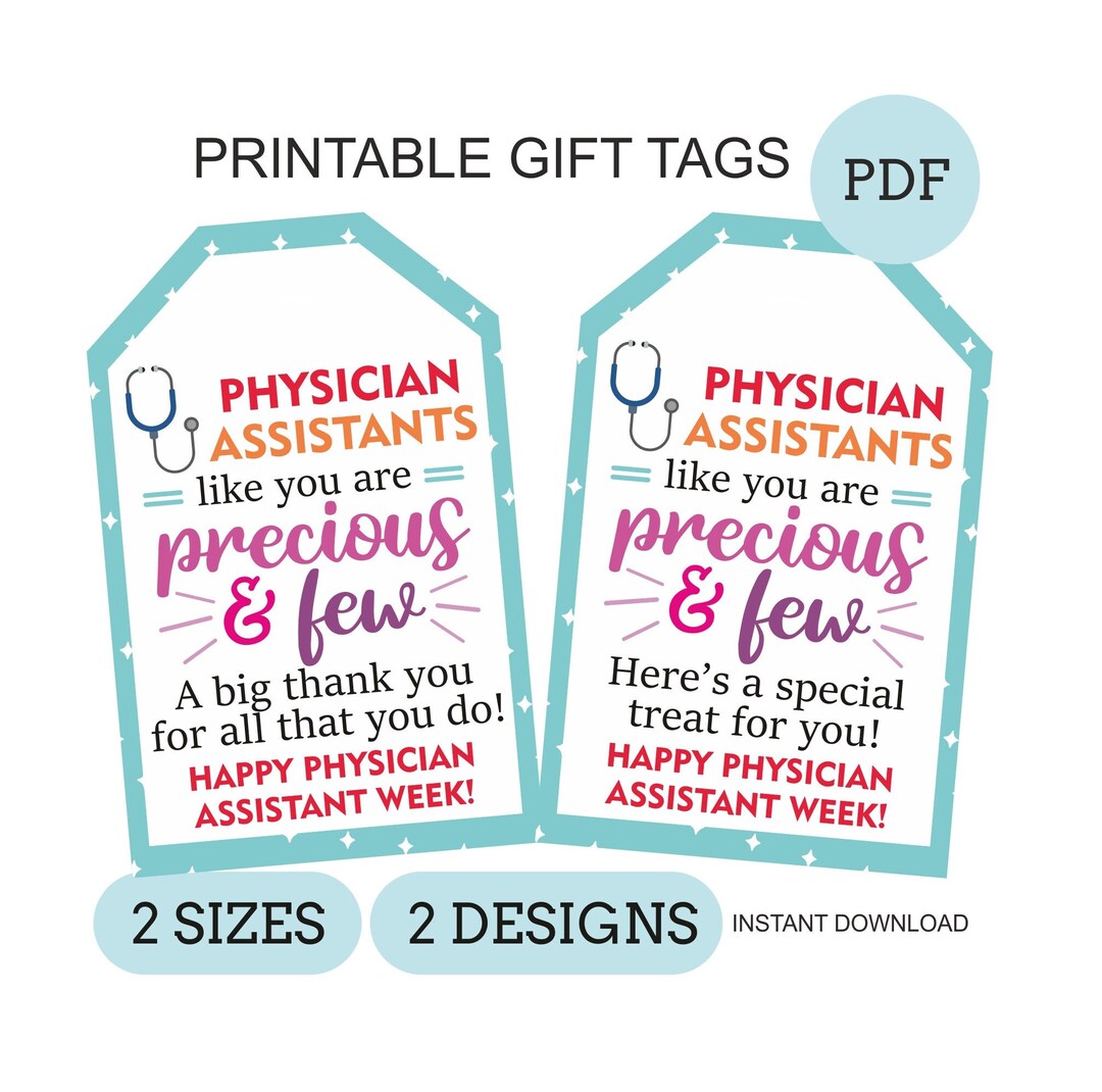 PA Week Gift Tags Printable / Physician Assistant Week Gift / PA ...