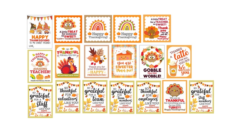 Happy Thanksgiving Gift Tags Teacher Printable / Printable - Etsy