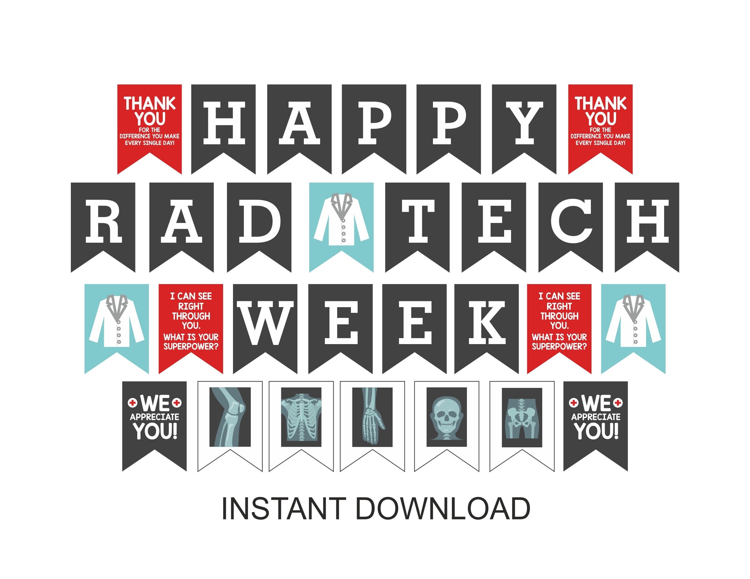Happy Rad Tech Week Banner Printable / Rad Tech Week Sign Printable ...