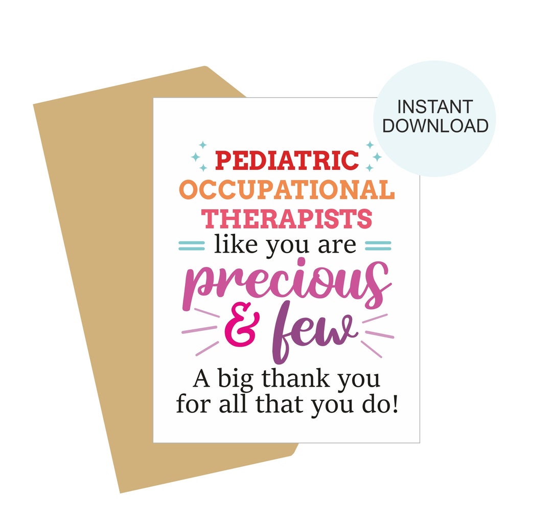 Pediatric Occupational Therapist Card Printable / Pediatric ...