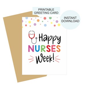 Happy Nurses Week Card Printable / Happy Nurse Week Card / Nurse Week ...