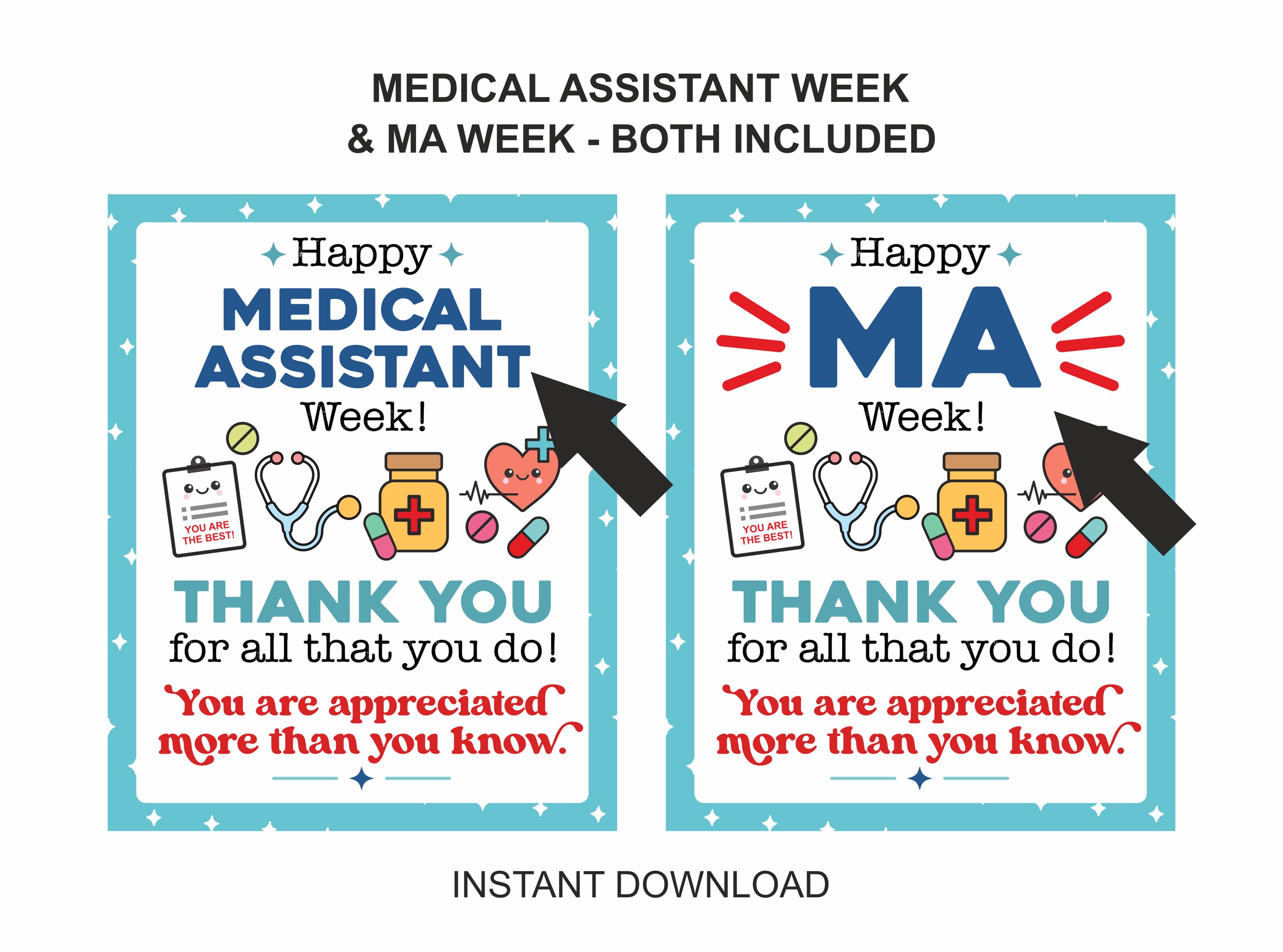 Medical Assistant Week Signs Set of 13 Printable / MA Week Posters ...