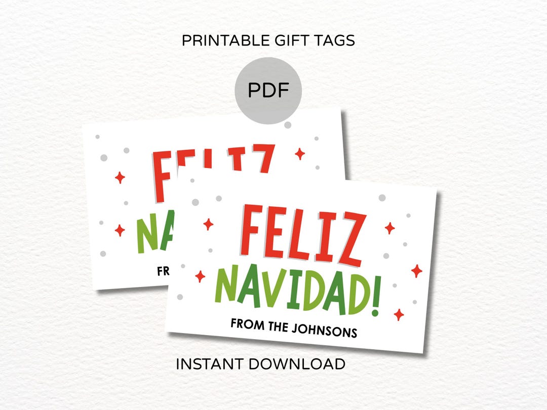 Feliz Navidad Tags Printable / Feliz Navidad Gift Tags / Feliz Navidad ...