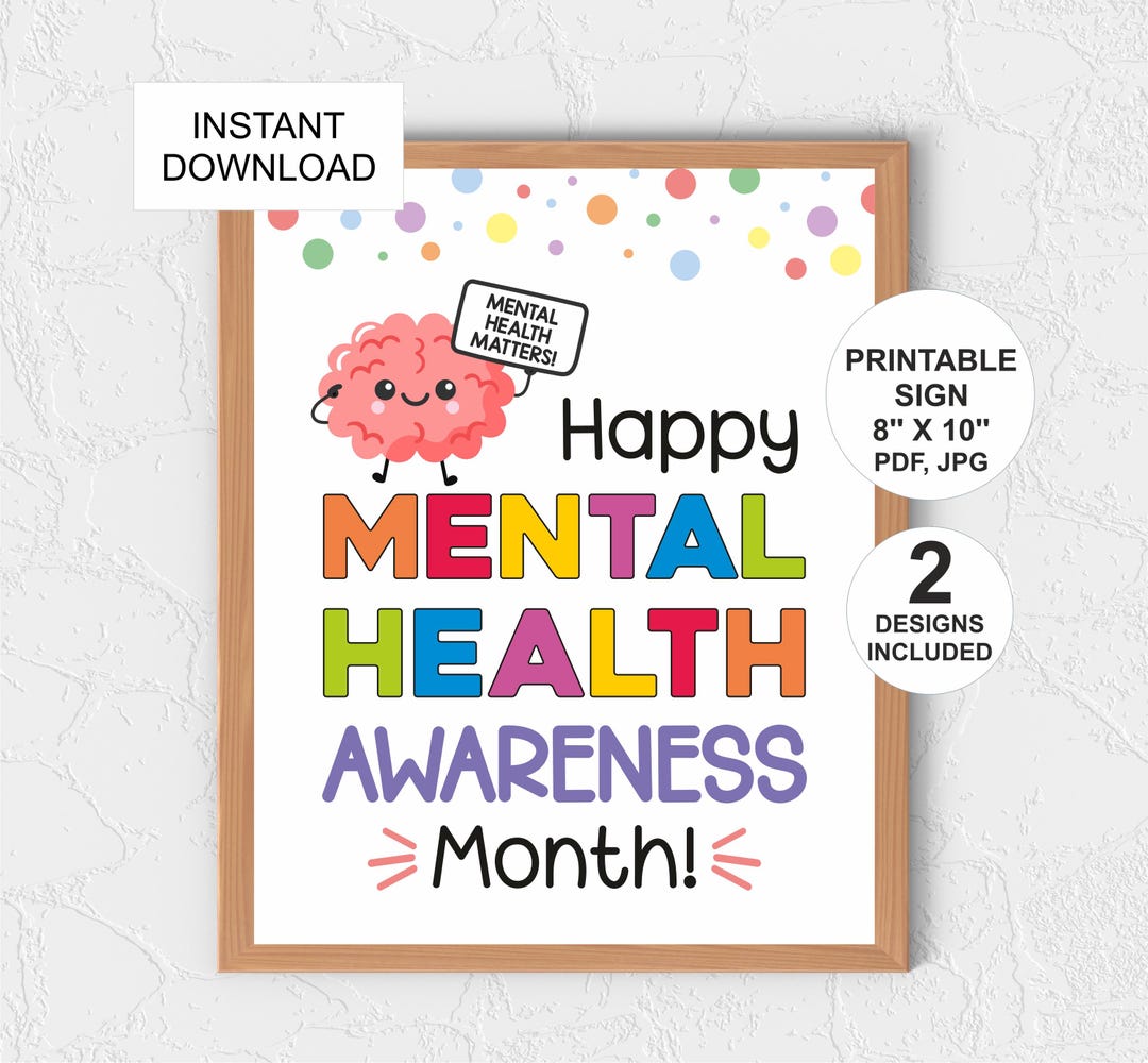 Mental Health Month Poster Printable / Mental Health Awareness Month ...