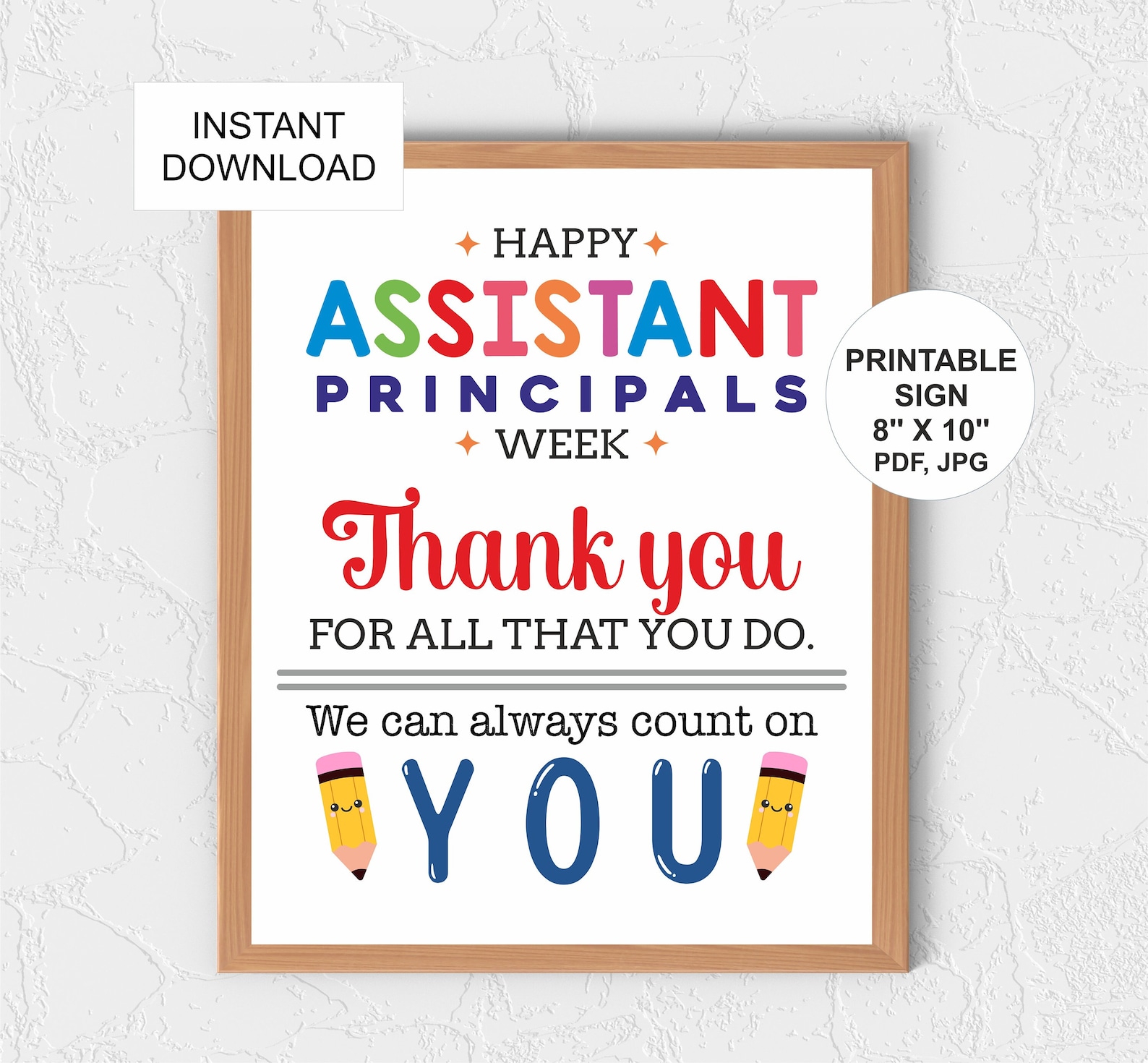 Assistant Principal Week Sign Printable / Assistant Principal Gift ...