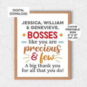 Personalised Boss Appreciation Sign Printable / Personalised Boss Day ...