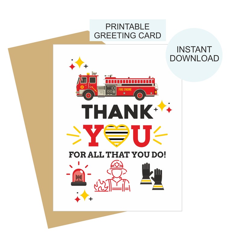 Fireman Thank You - Etsy